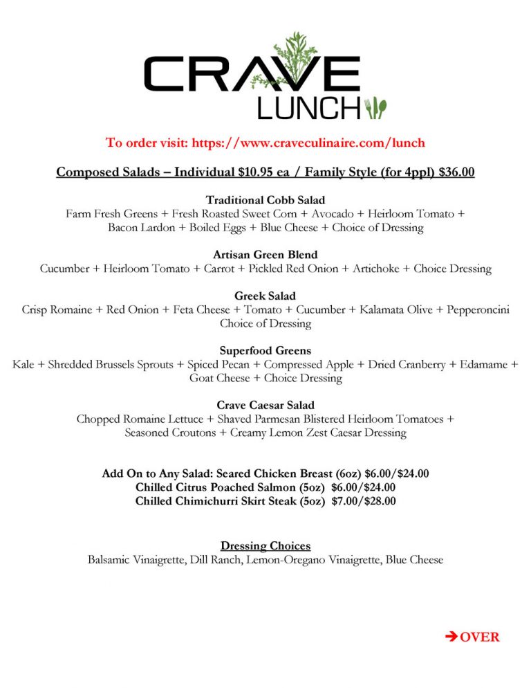 Lunch | Crave Culinaire